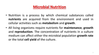 Requirements for Bacterial growth and development | PDF