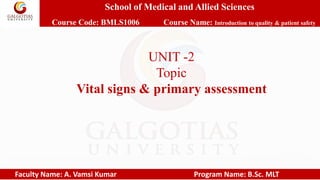 Vital signs and Primary Assesment | PDF