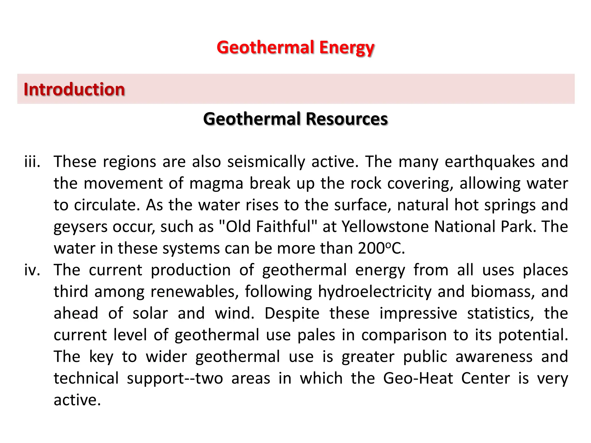 sustainable energy system - Geothermal energy | PPTX