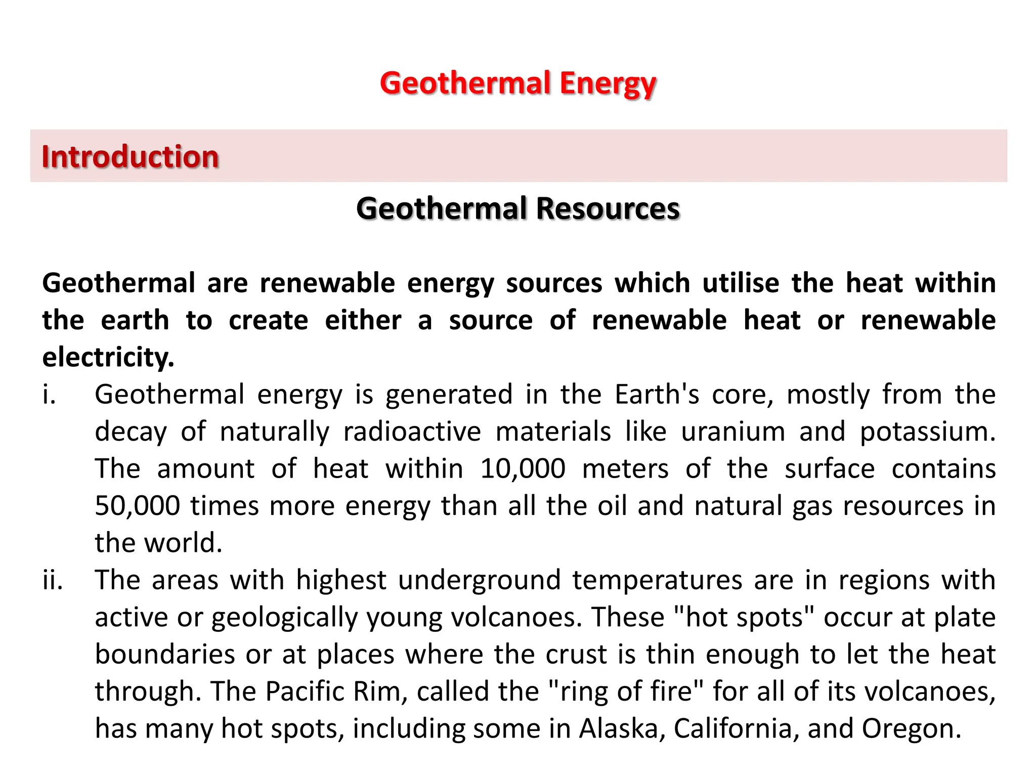 sustainable energy system - Geothermal energy | PPTX