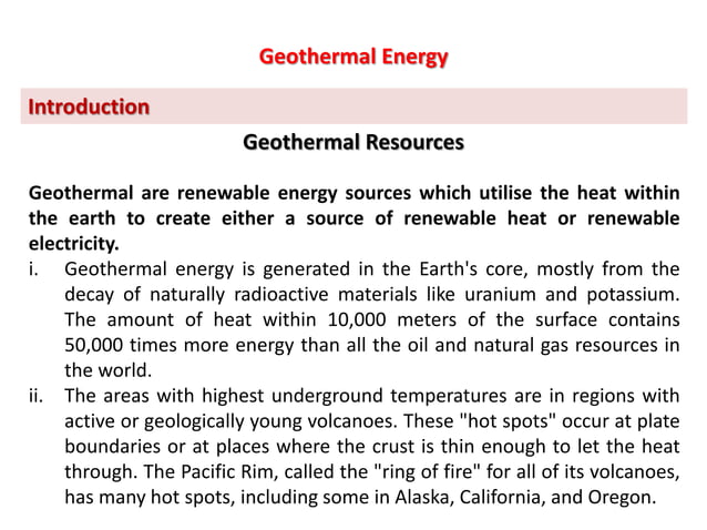 sustainable energy system - Geothermal energy | PPT