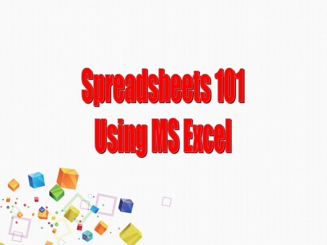 L4introexcel Using Excel And Spreadsheets Ppt 