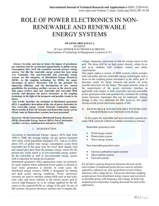 ROLE OF POWER ELECTRONICS IN NON-RENEWABLE AND RENEWABLE ENERGY SYSTEMS ...