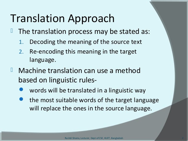 Types of machine translation