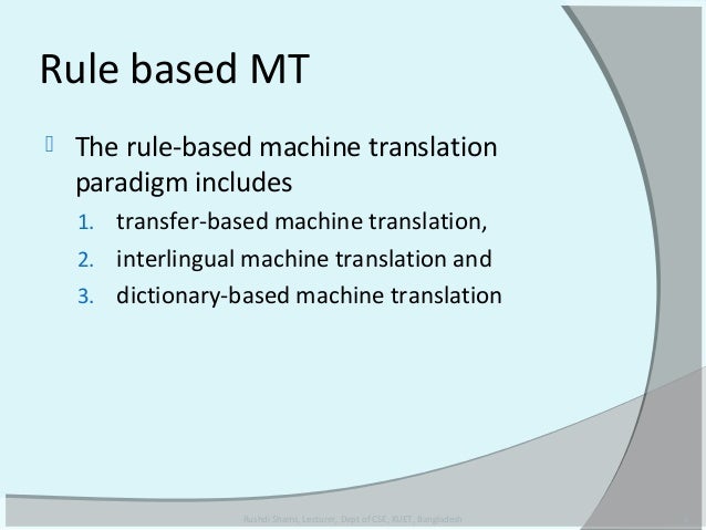 Types of machine translation