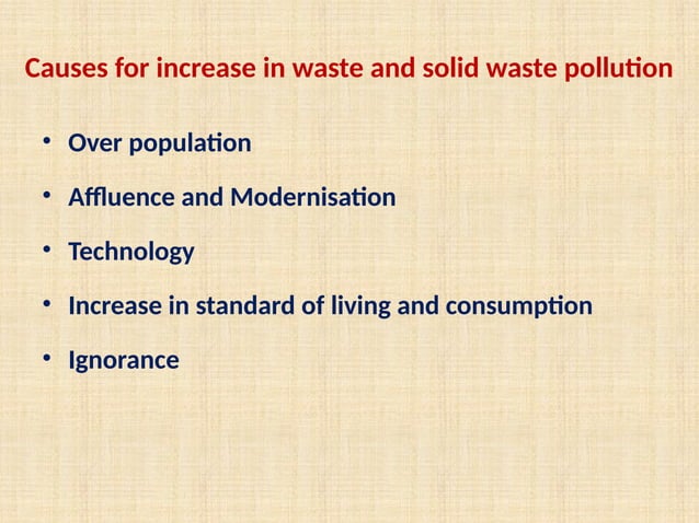 Causes of waste generation and impact on human health | PPT