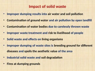 Causes of waste generation and impact on human health | PPTX
