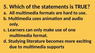 THE MULTIMEDIA FORMATS OF THE 21ST CENTURY LITERATURE | PPTX