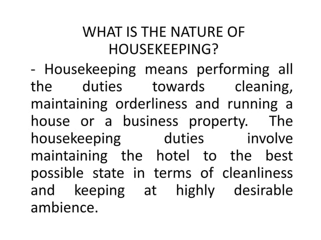 Housekeeping : Nature and Scope of Guest Room.pptx | Bath and Shower ...