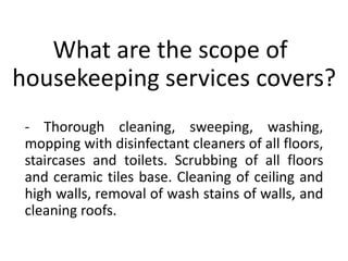 Housekeeping : Nature and Scope of Guest Room.pptx | Bath and Shower ...