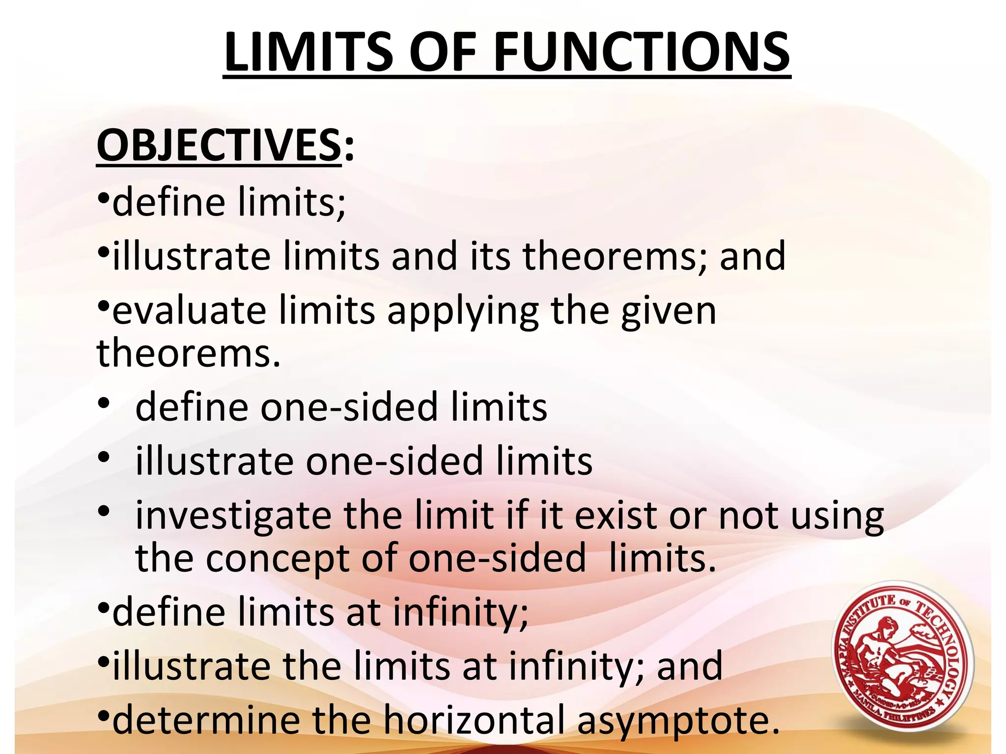 L4 one sided limits limits at infinity | PPT