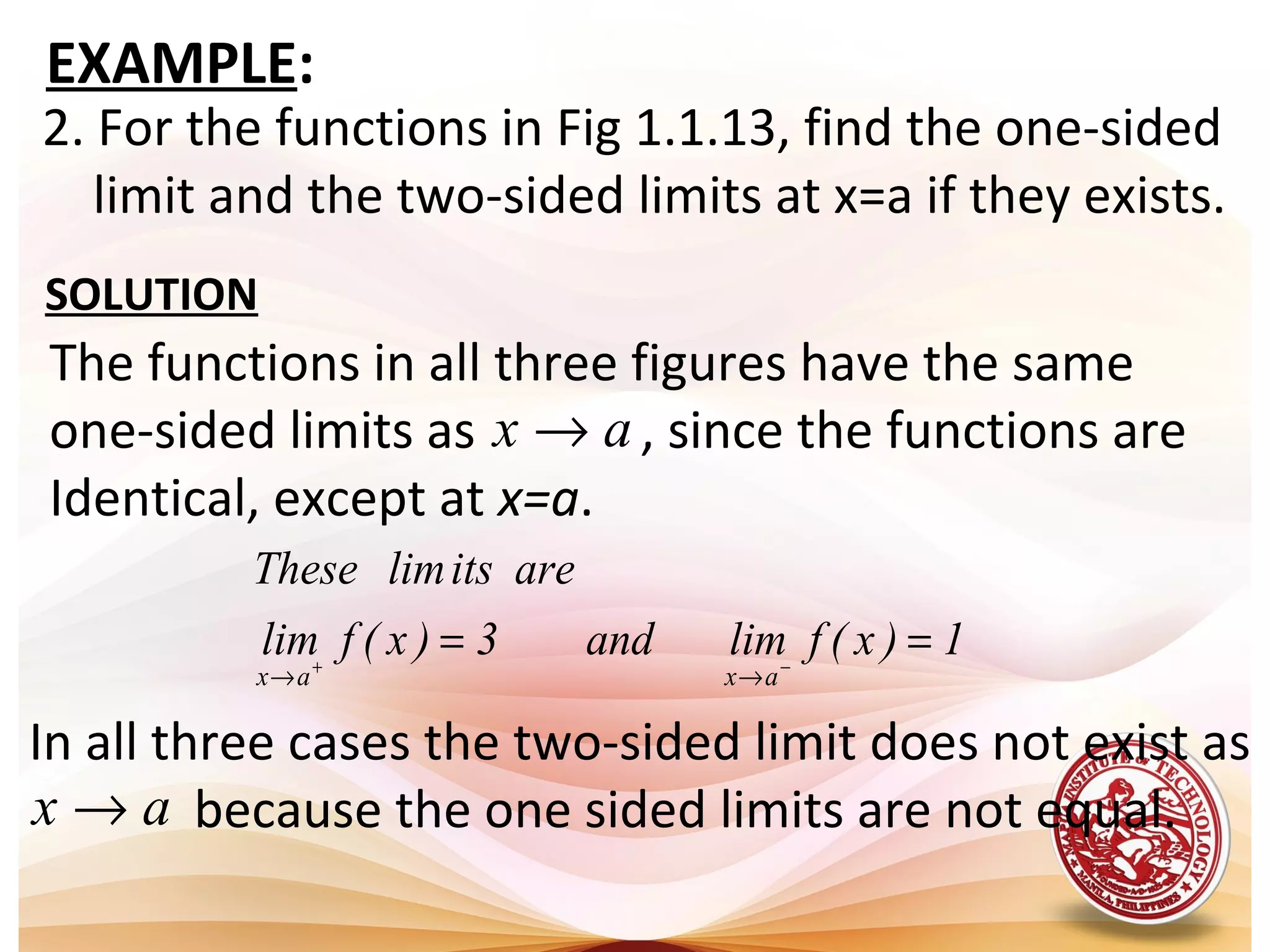 L4 one sided limits limits at infinity | PPT
