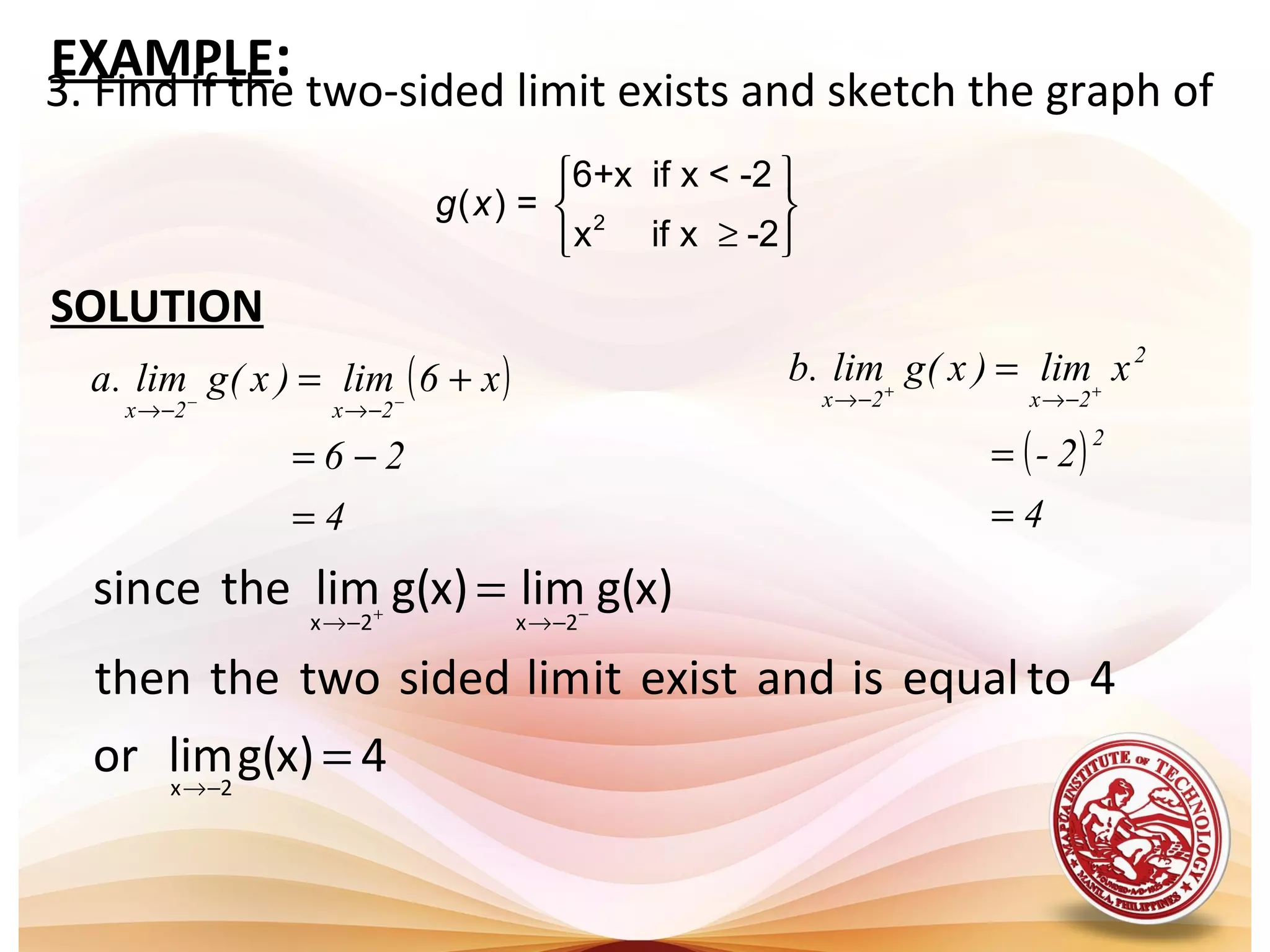 L4 one sided limits limits at infinity | PPT