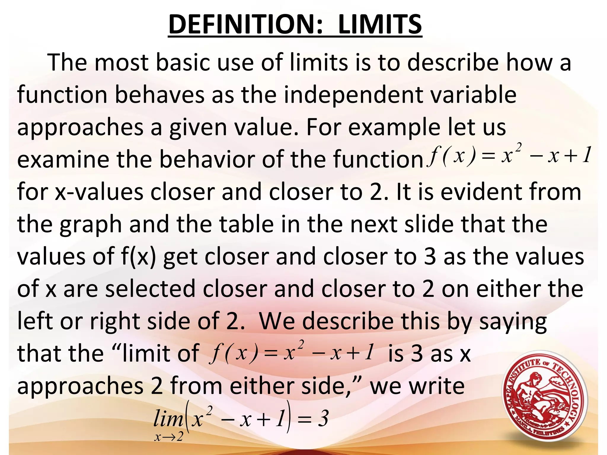 L4 one sided limits limits at infinity | PPT