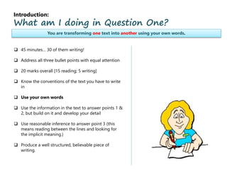 L4 (qu1 empathetic interview) iGCSE summer 2014 | PPTX