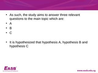 L4 research questions and hypotheses | PPT