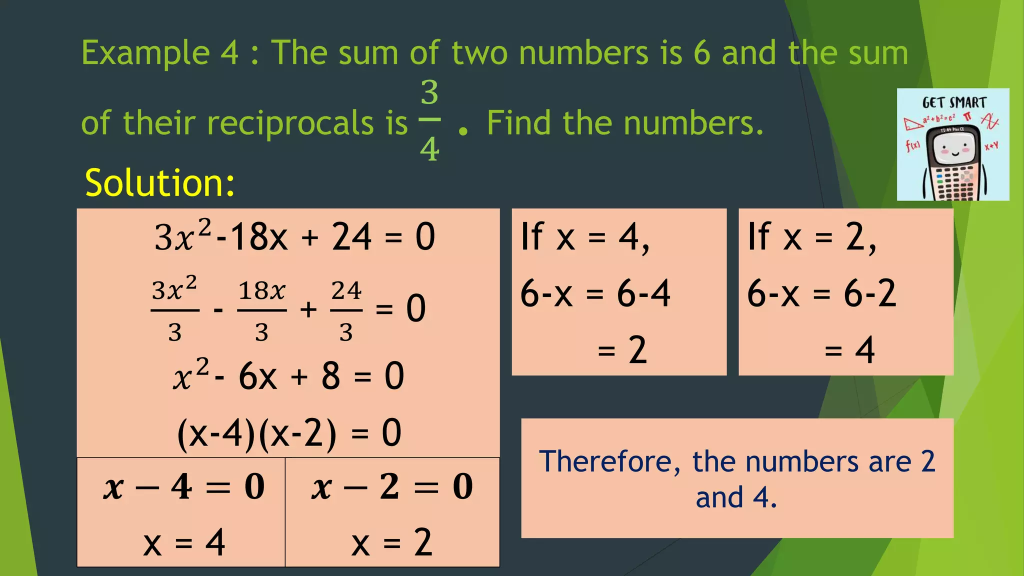 L4 Solving Equations that are Transformable into Quadratic Equations.pptx