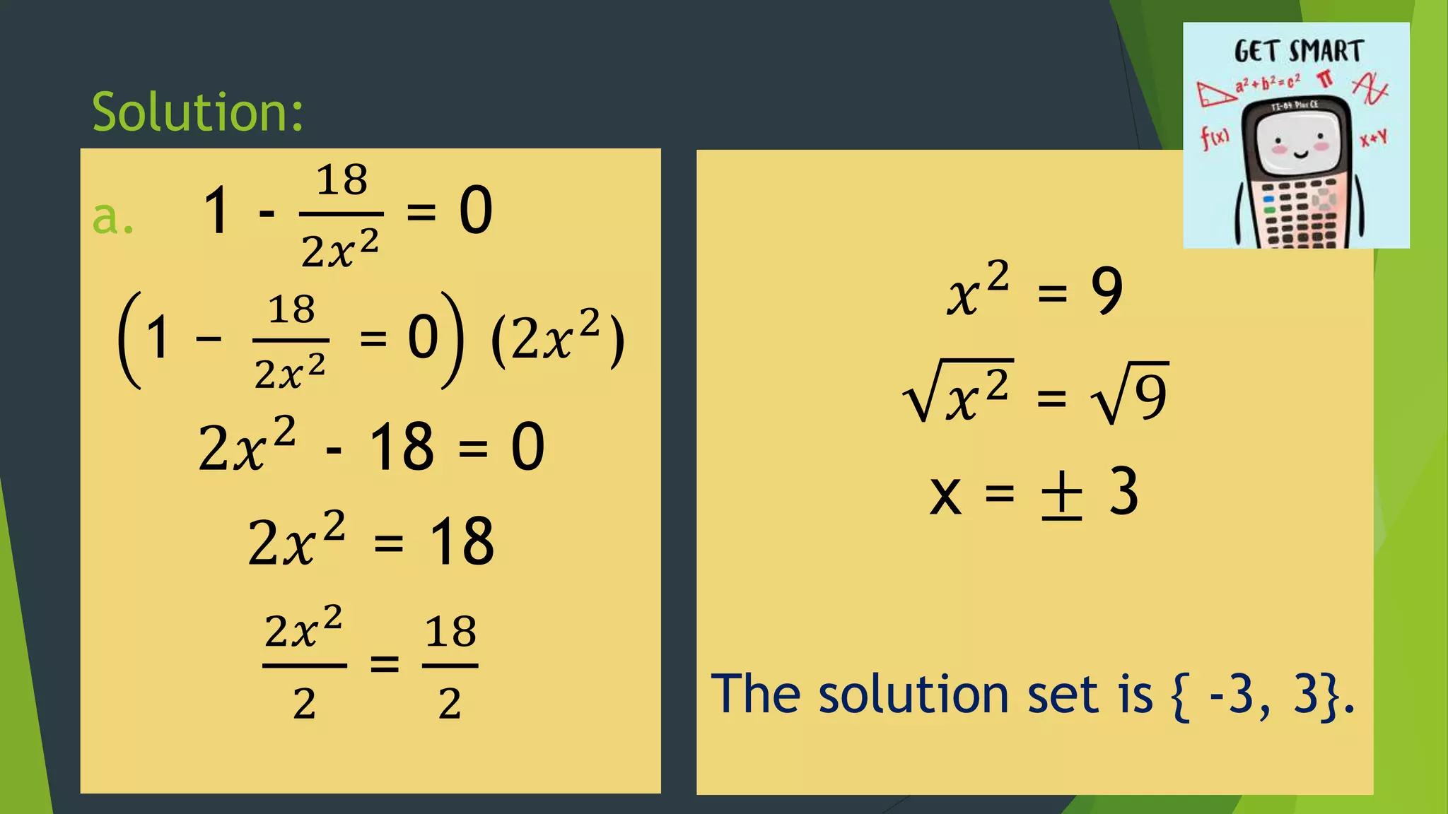 L4 Solving Equations that are Transformable into Quadratic Equations.pptx