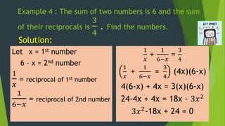 L4 Solving Equations that are Transformable into Quadratic Equations.pptx