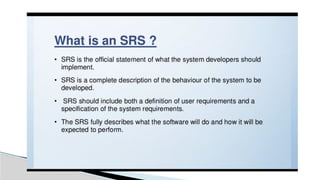 SRS Software engineering and project management | PPTX
