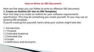 SRS Software engineering and project management | PPTX