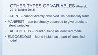 TYPES OF VARIABLES | PPTX