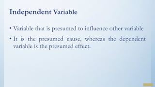 TYPES OF VARIABLES | PPT