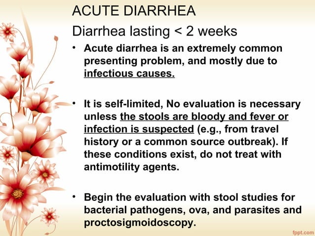L 5. approach to diarhea | PPT