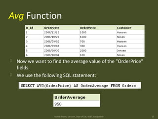 L5 aggregate functions | PPT | Databases | Computer Software and ...
