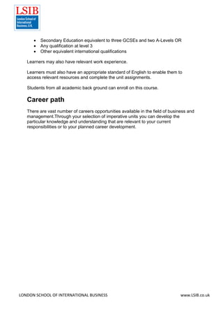 Certificate in Management (Level - 5 : Credit -30) | PDF