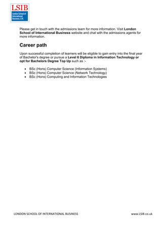 Diploma in Computing (Level 5) | PDF