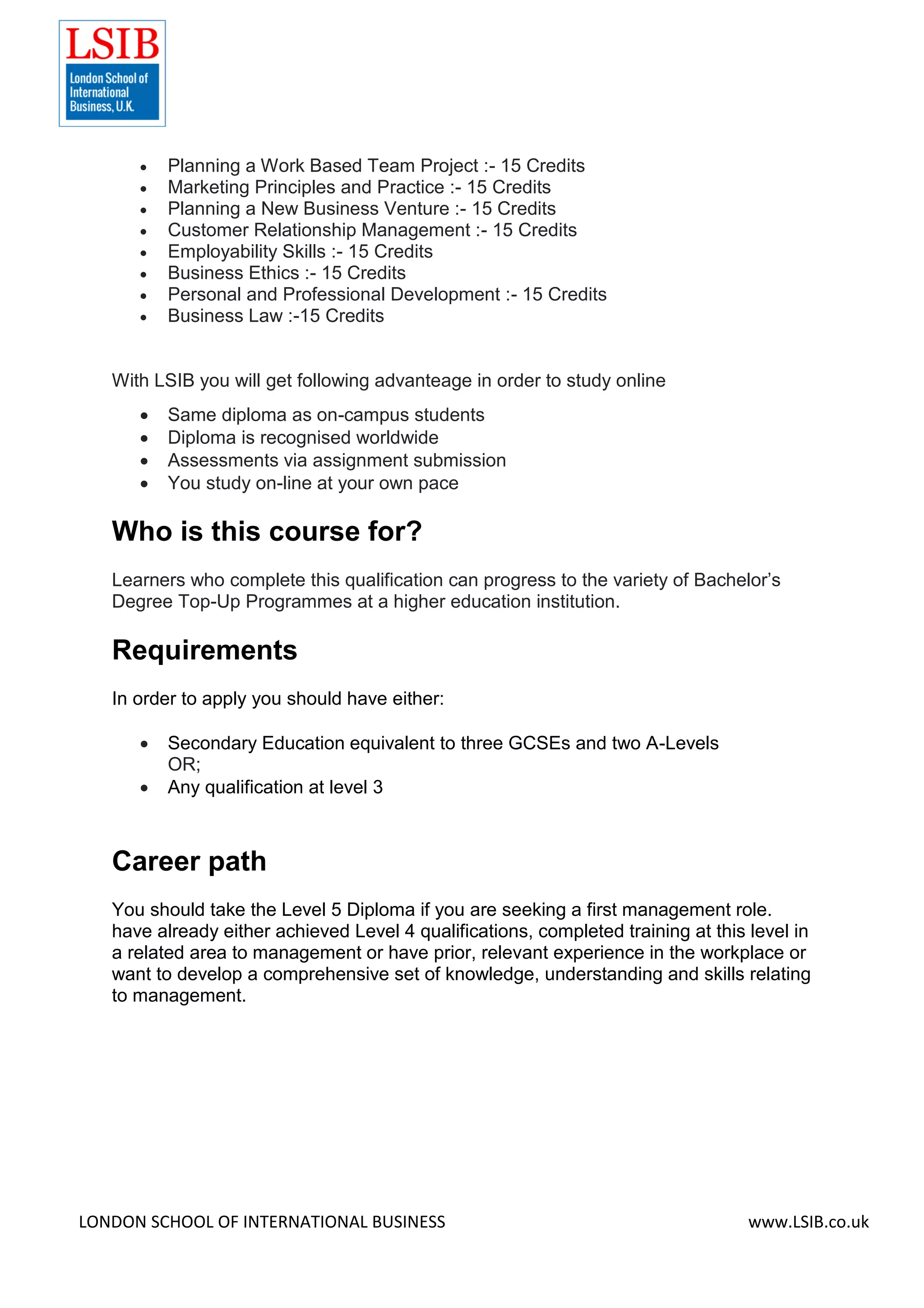 ATHE Level 5 Extended Diploma in Management (120 Credit) | PDF