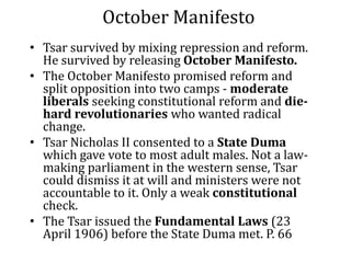 L5 how stable was the tsarist regime in 1914 | PPTX