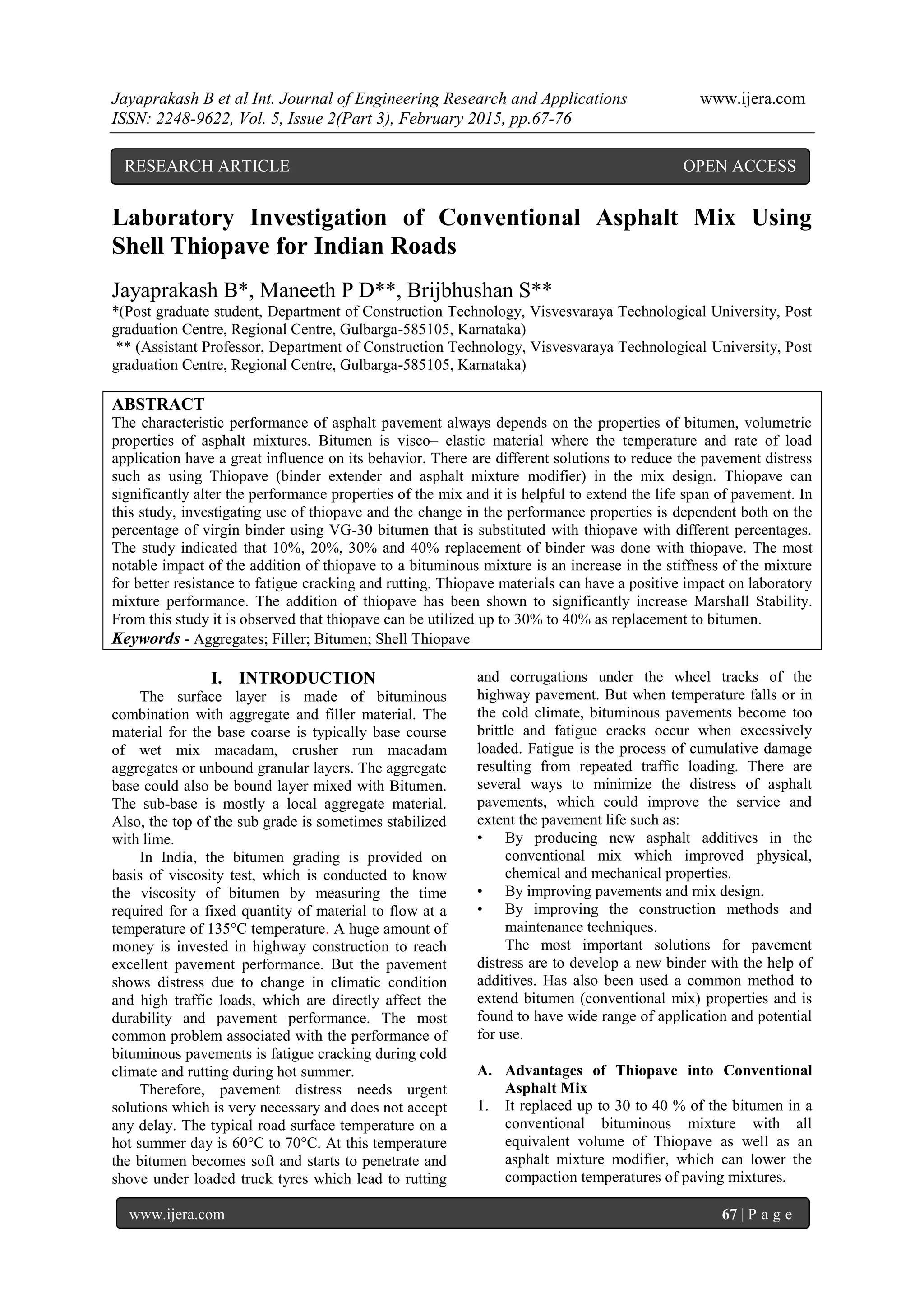 Laboratory Investigation of Conventional Asphalt Mix Using Shell ...