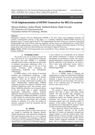 VLSI Implementation of OFDM Transceiver for 802.11n systems | PDF