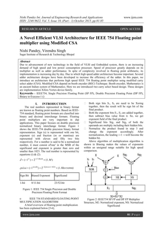 A Novel Efficient VLSI Architecture for IEEE 754 Floating point multiplier using Modified CSA | PDF