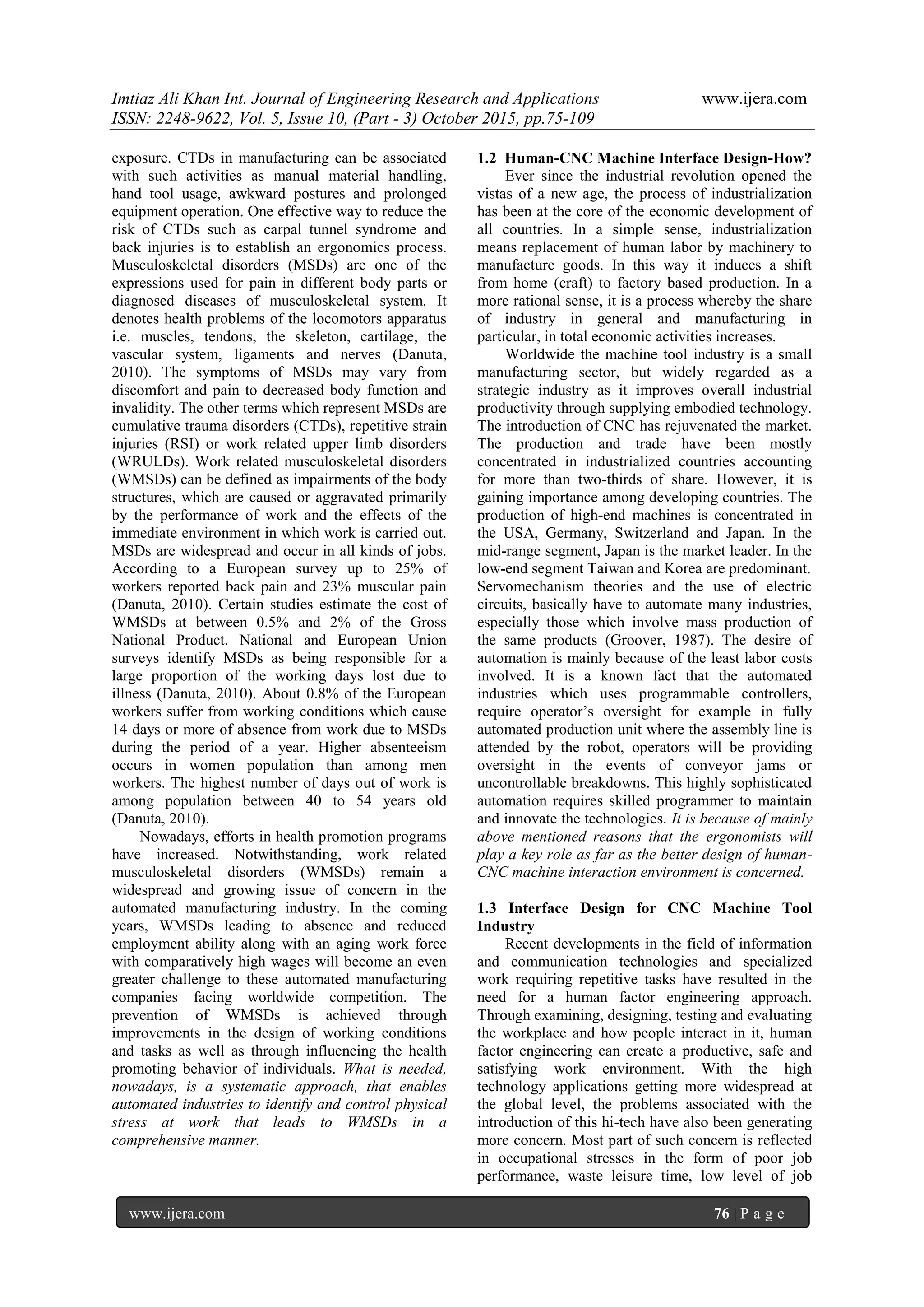 Multi-Response Research Methodology for Ergonomic Design of Human-CNC ...