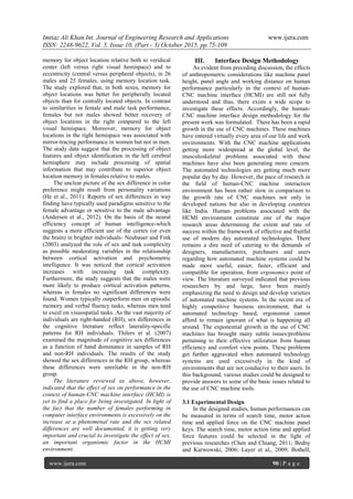 Multi-Response Research Methodology for Ergonomic Design of Human-CNC Machine Interface | PDF