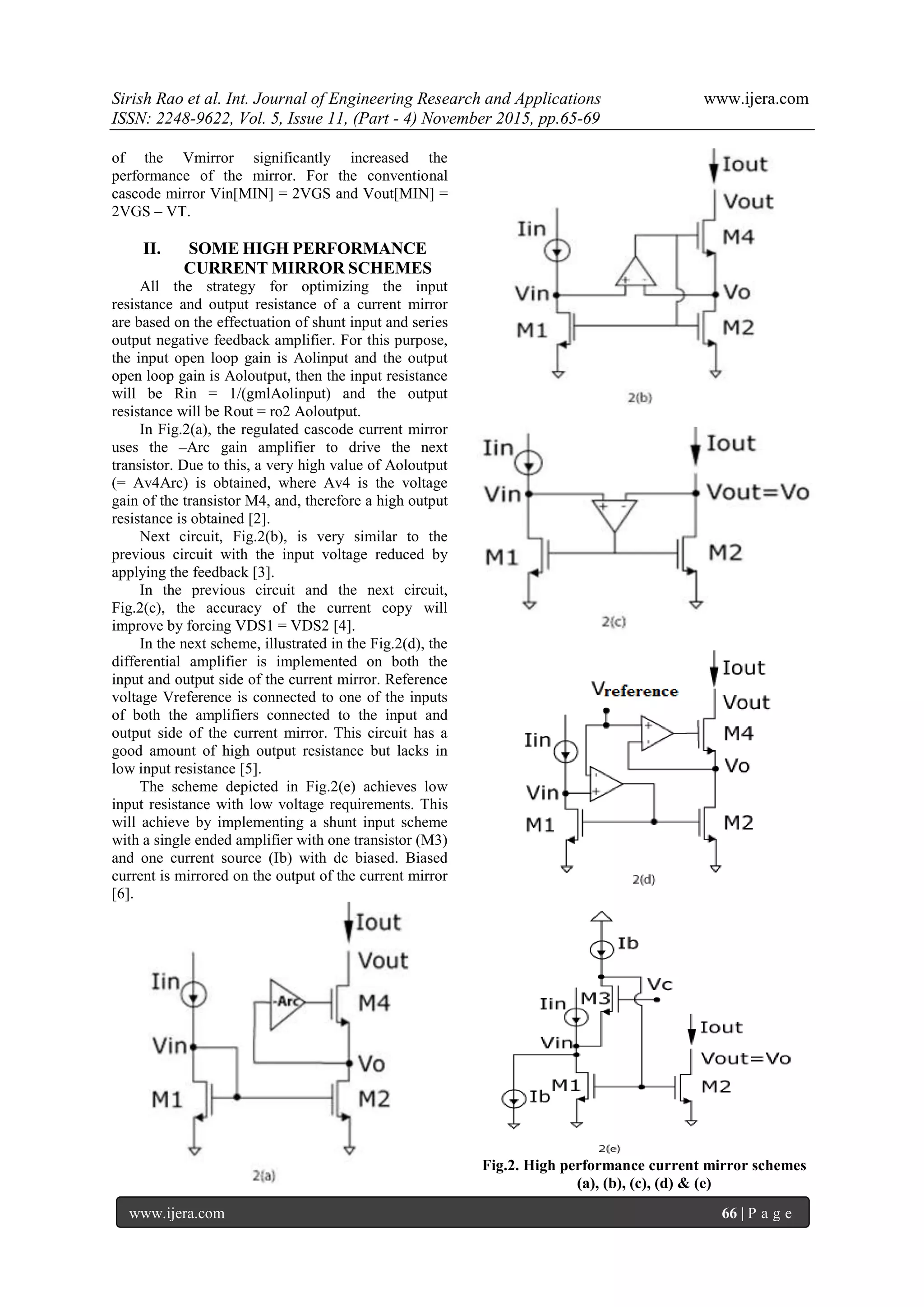 A Low Power Low Voltage High Performance CMOS Current Mirror | PDF