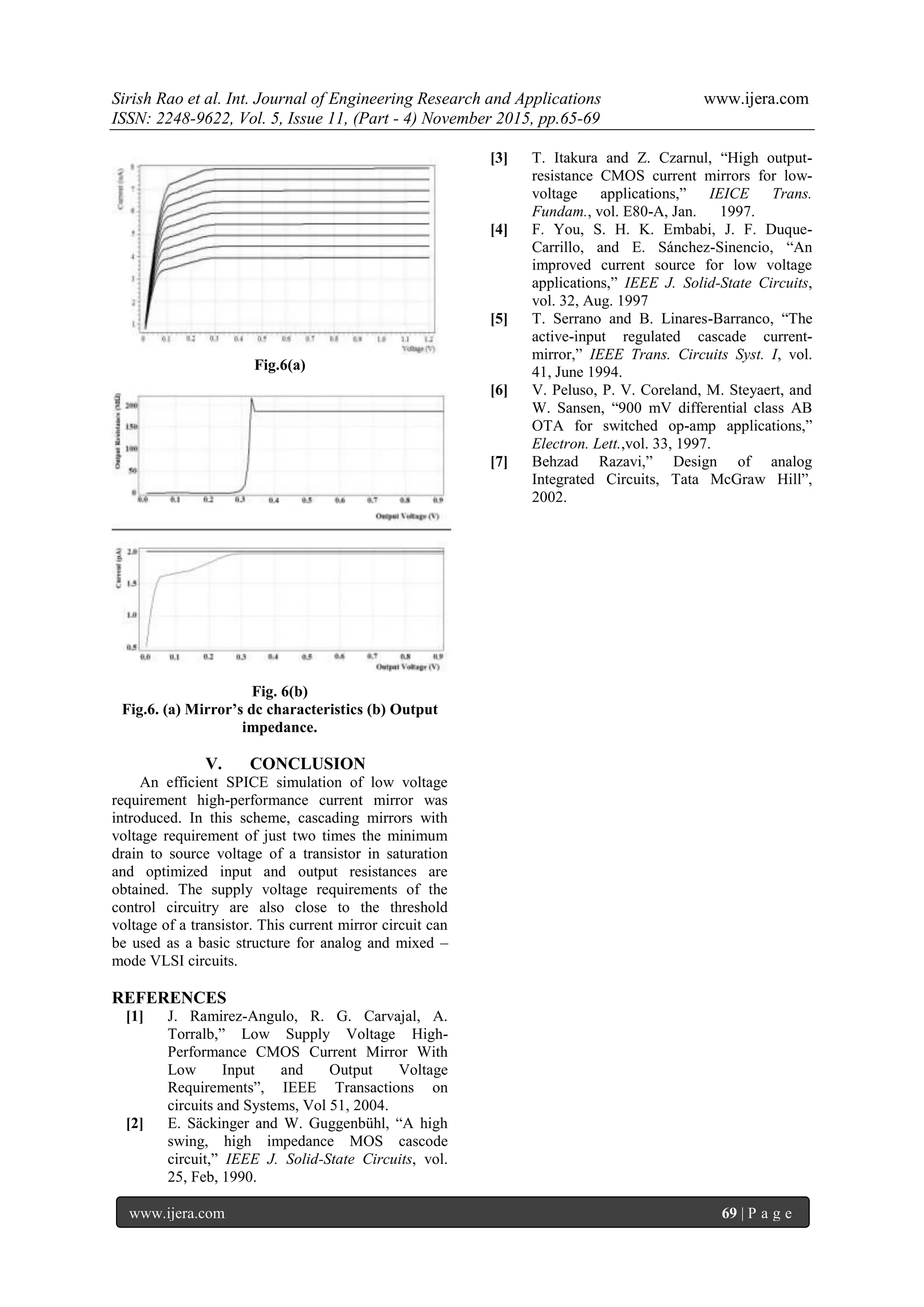 A Low Power Low Voltage High Performance CMOS Current Mirror | PDF