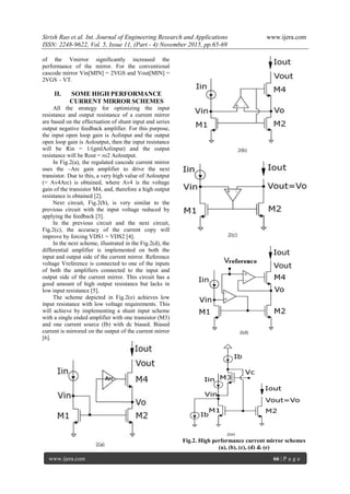 A Low Power Low Voltage High Performance CMOS Current Mirror | PDF