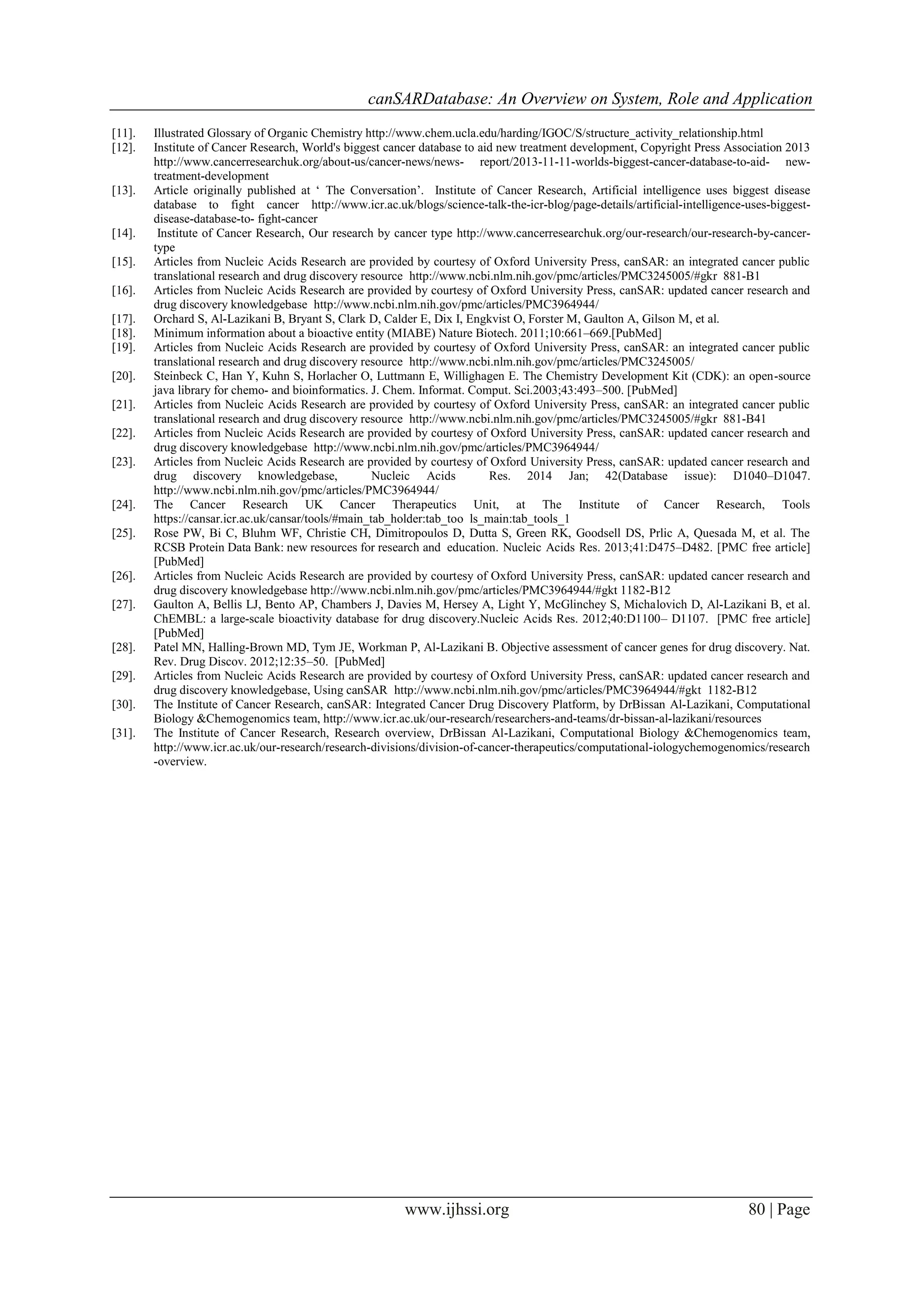 Can SAR Database: An Overview on System, Role and Application | PDF
