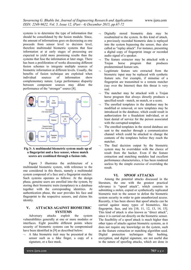 A Survey of Security of Multimodal Biometric Systems | PDF
