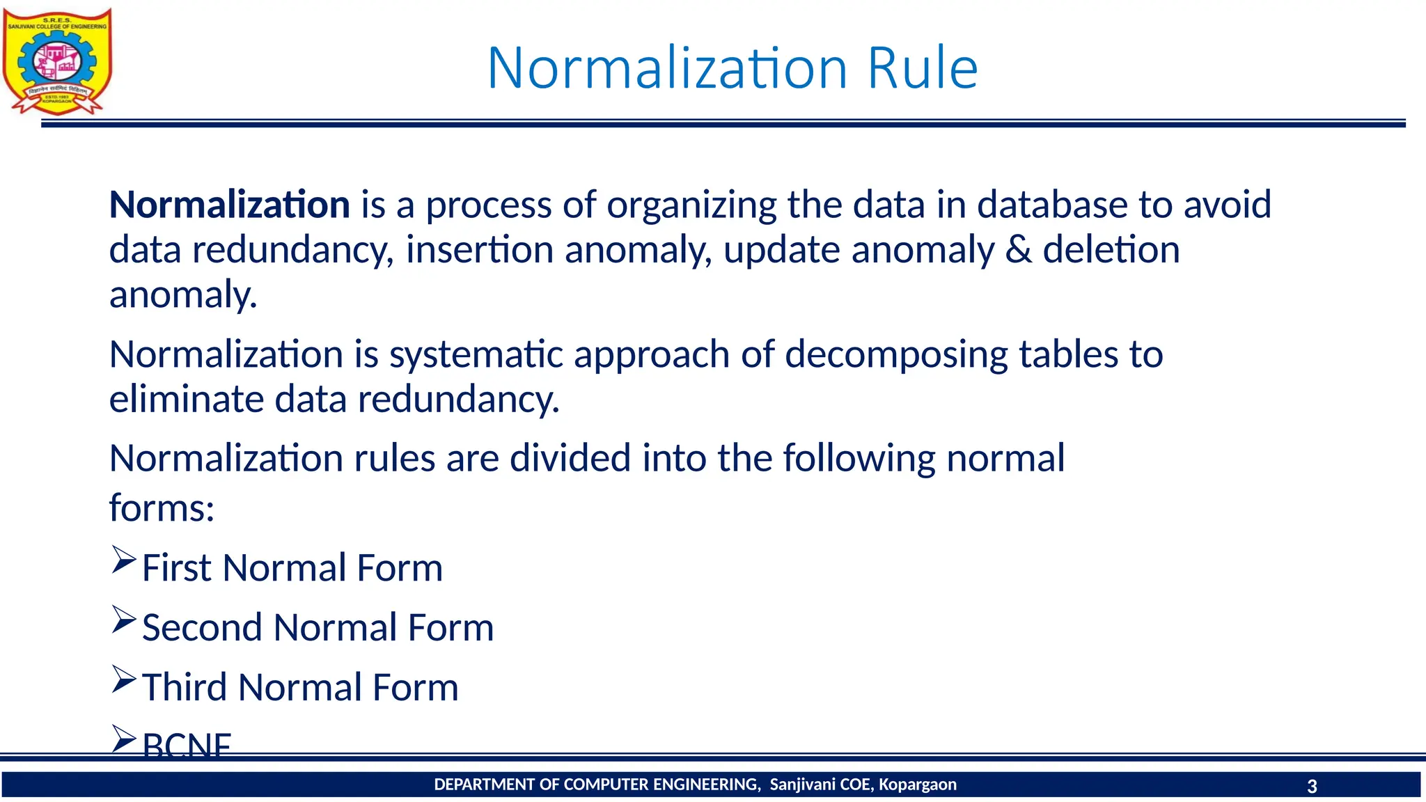 Learning of 3NF BCNF Normal Forms in DBMS.pptx