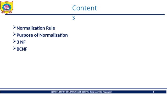 Learning of 3NF BCNF Normal Forms in DBMS.pptx