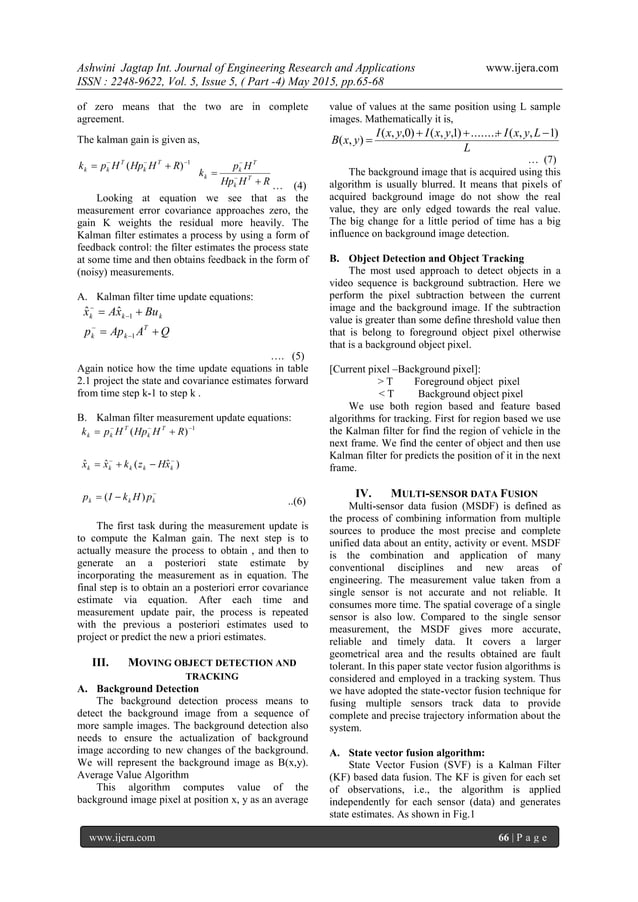 Design of Kalman filter for Airborne Applications | PDF