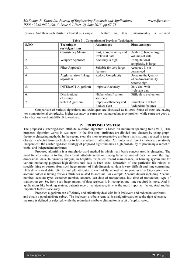 A Survey on Constellation Based Attribute Selection Method for High Dimensional Data | PDF