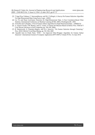 A Survey on Constellation Based Attribute Selection Method for High Dimensional Data | PDF
