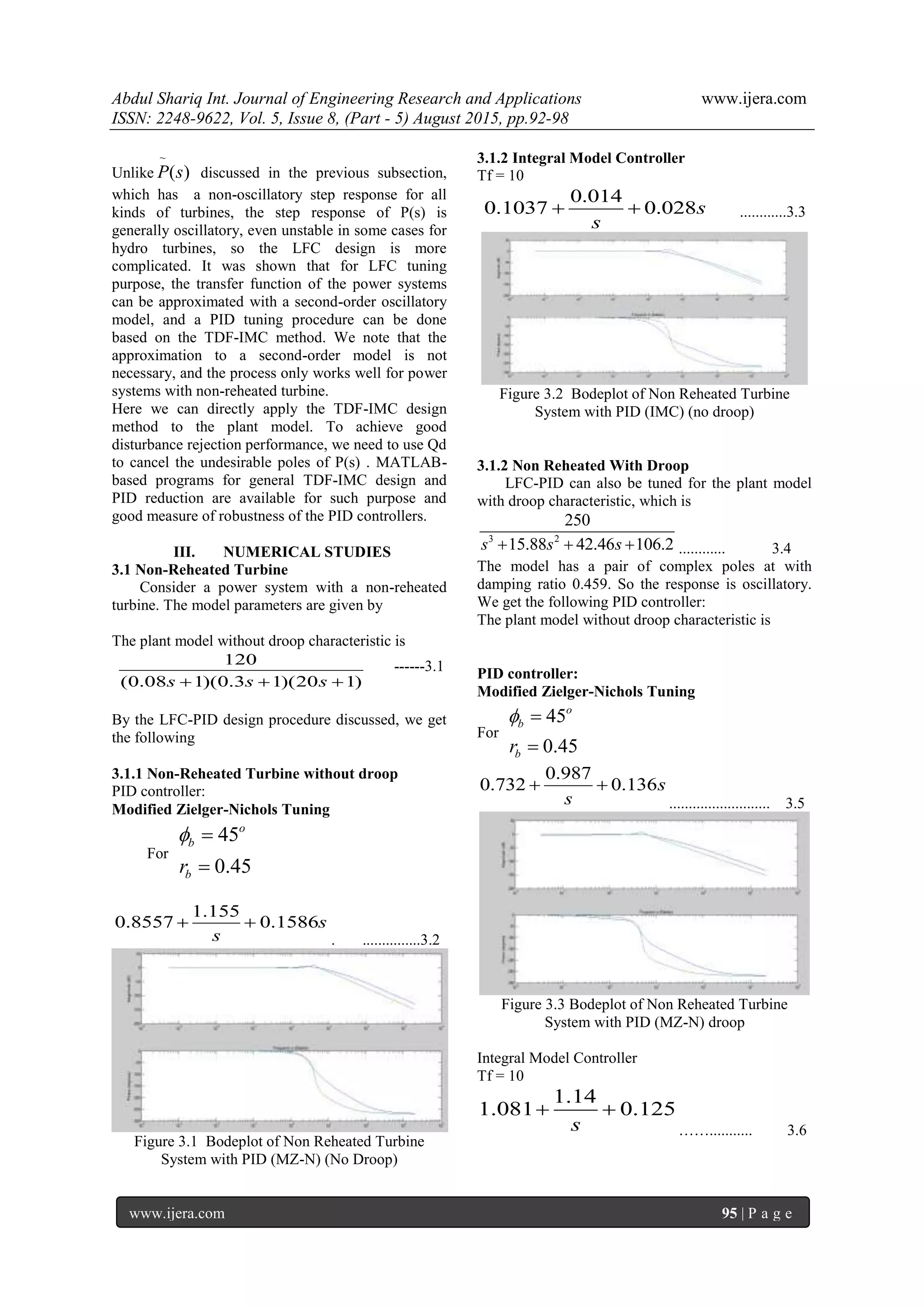 Study of PID Controllers to Load Frequency Control Systems with Various Turbine Models | PDF ...