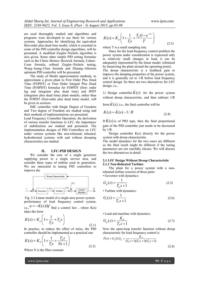 Study of PID Controllers to Load Frequency Control Systems with Various Turbine Models | PDF ...